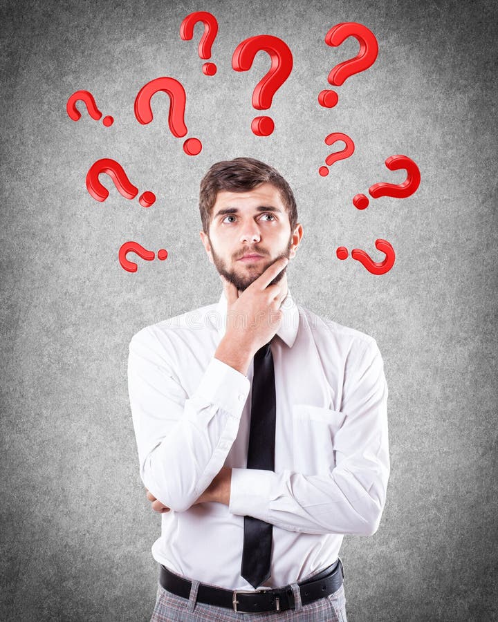 Questions round a head stock photo. Image of emotion - 35308168