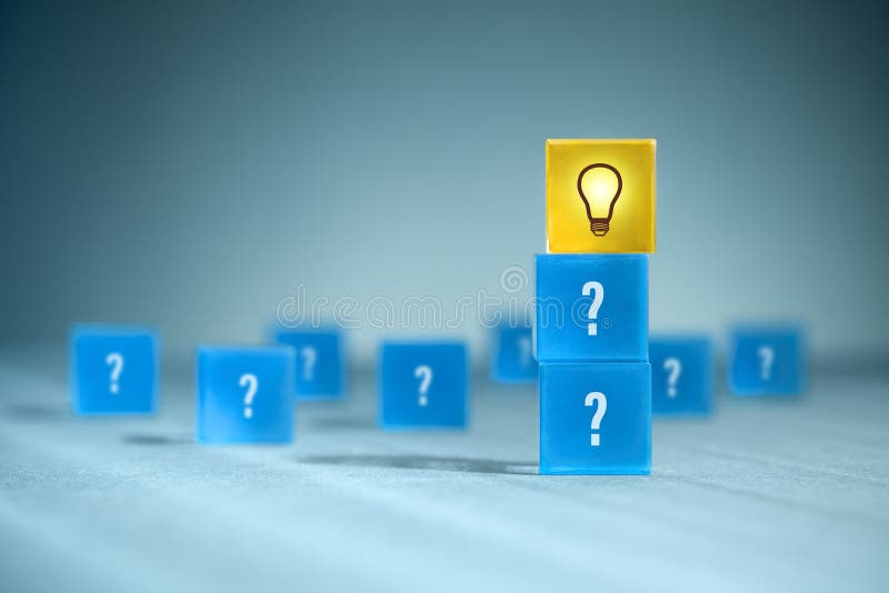 From Questions To Idea Concept Stock Image - Image of metaphor ...
