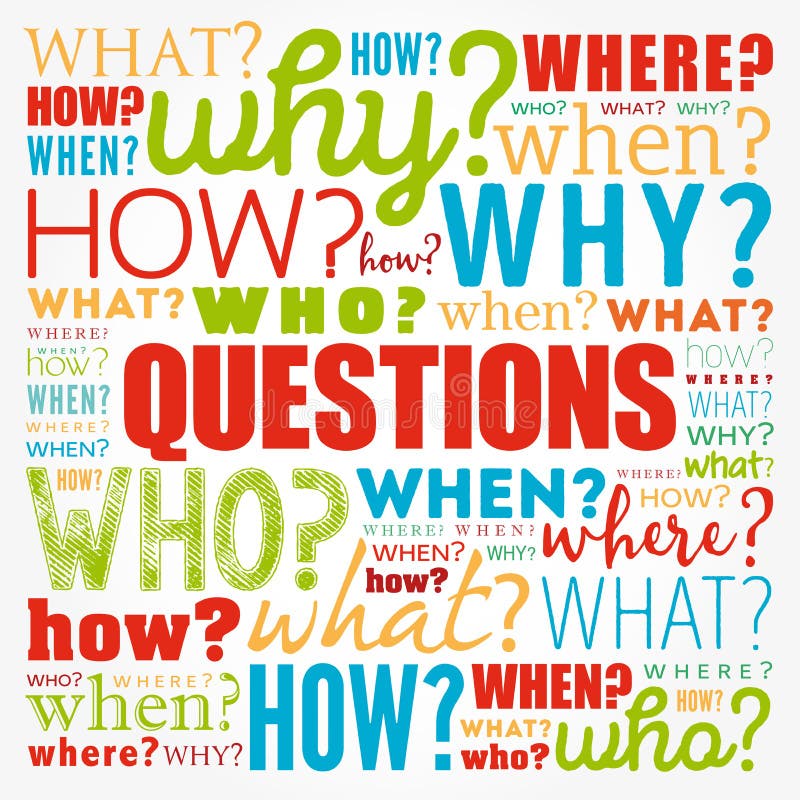 Questions, Problem Solving, Word Cloud Background Stock Illustration ...