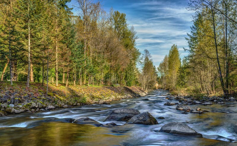 Washington State River in the Speing Stock Image - Image of escape ...