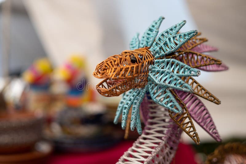 Quetzalcoatl Made of Wire, Representation of Mexican Crafts Stock Image ...