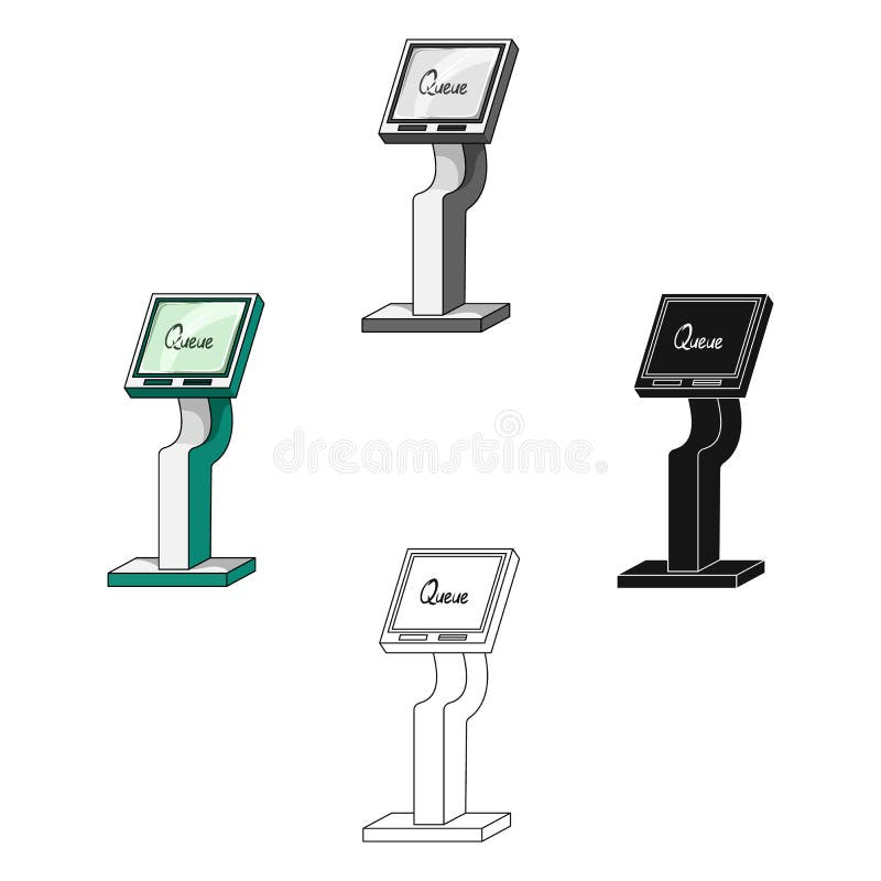 Queue, Access Terminal. Terminals Single Icon in Cartoon Style ...
