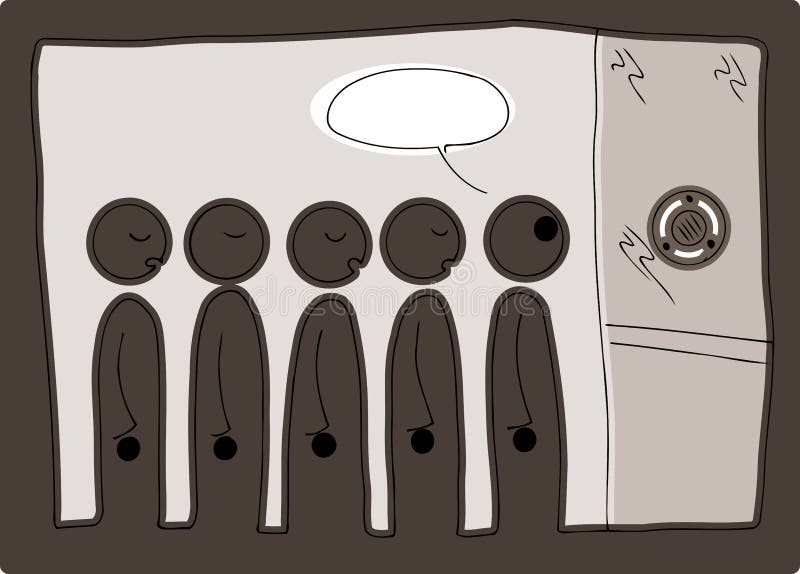 Queue at the Counter Fun Illustration Stock Vector - Illustration of ...