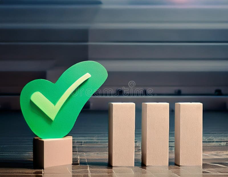 Queue Line and Green Vote Check Mark. Voting in Democratic Election or ...