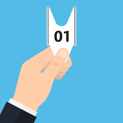 Queue Number Ticket in Hand. Stock Vector - Illustration of dispense ...