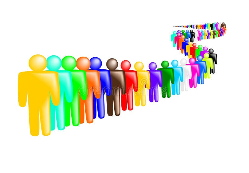 Long queue of people stock illustration. Illustration of line - 17673649