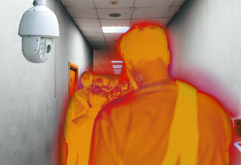 A Queue of People in a Narrow Space Under the Supervision of a Video ...