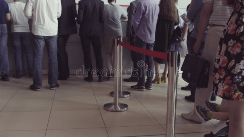 Queue of People at Airport To Buy Ticket or Pass Border Control, Flight ...