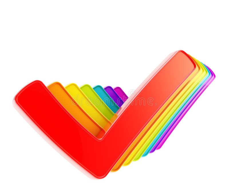 Queue Row of Rainbow Colored Ticks Stock Illustration - Illustration of ...