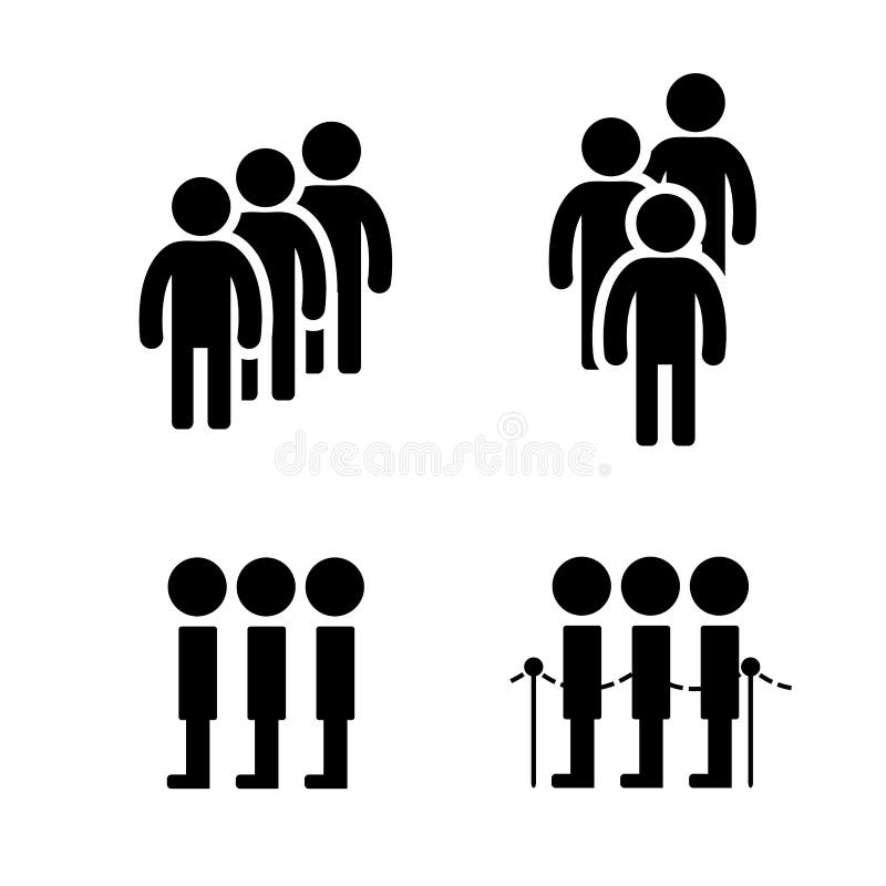 Queue symbol in flat style stock vector. Illustration of icon - 58723338
