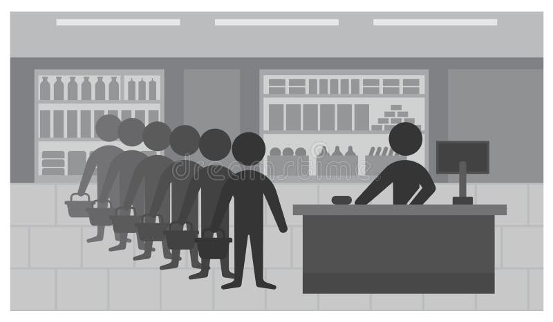 Queue Cashier Stock Illustrations – 1,099 Queue Cashier Stock ...