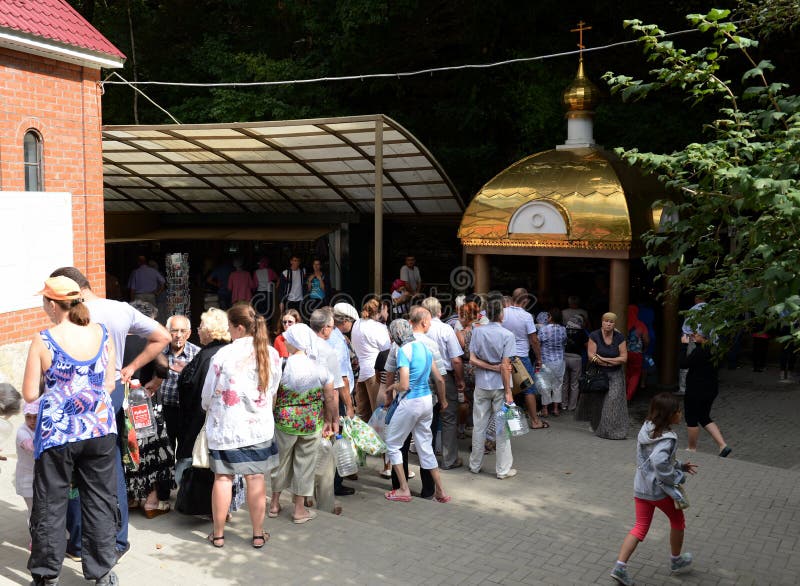 Source of Holy Water in Massabielle Cave Lourdes Stock Photo - Image of ...