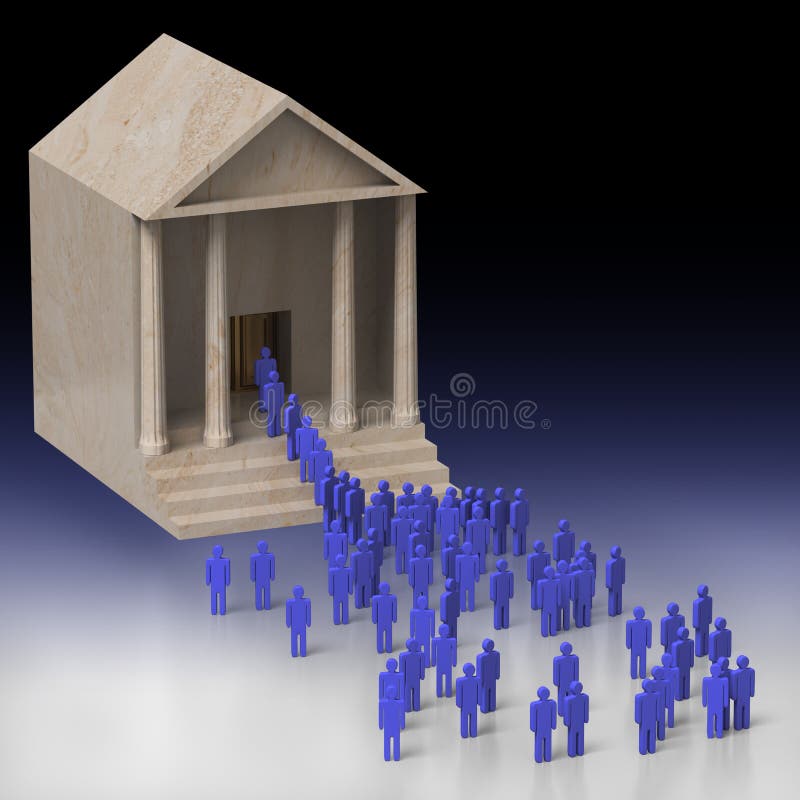 Queues Outside a Public Building Stock Photo - Image of default ...