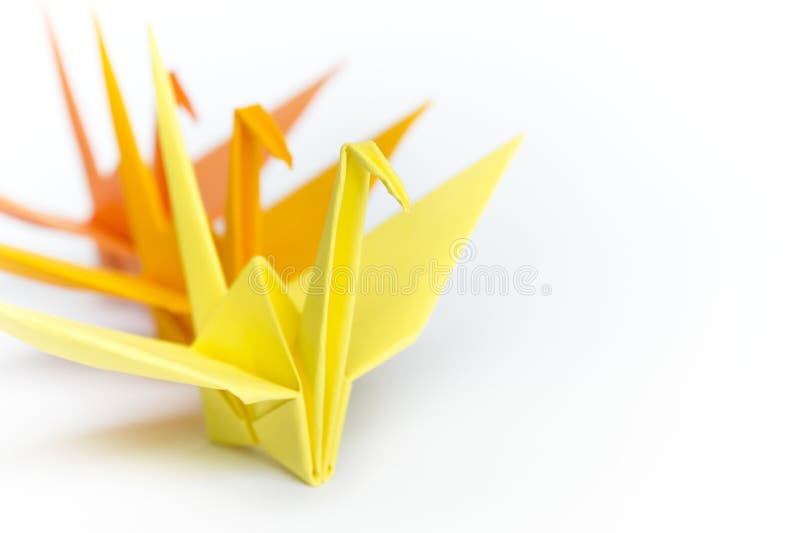 Queuing paper birds stock image. Image of orange, yellow - 18997925