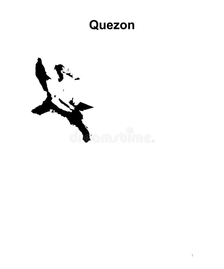 Quezon outline map stock vector. Illustration of boundary - 360619028