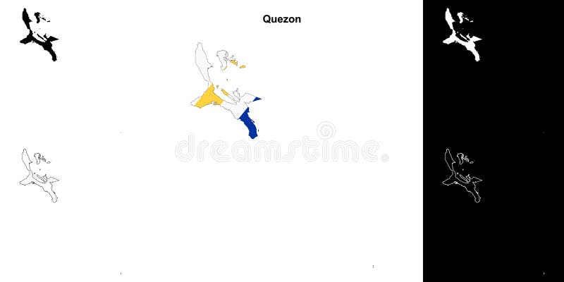 Quezon outline map stock vector. Illustration of provinces - 323861041