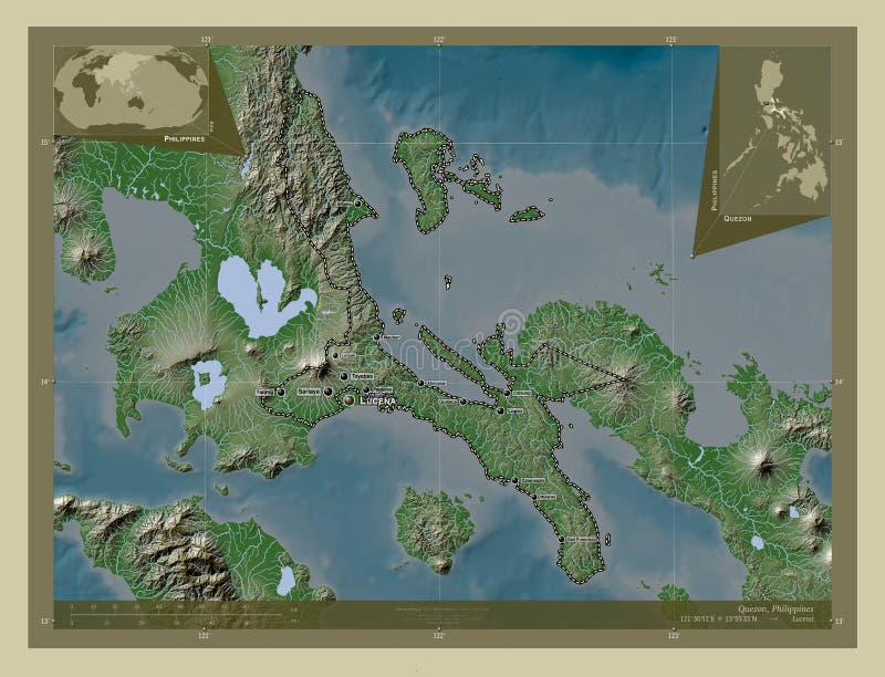 Quezon, Philippines. Wiki. Labelled Points of Cities Stock Illustration ...