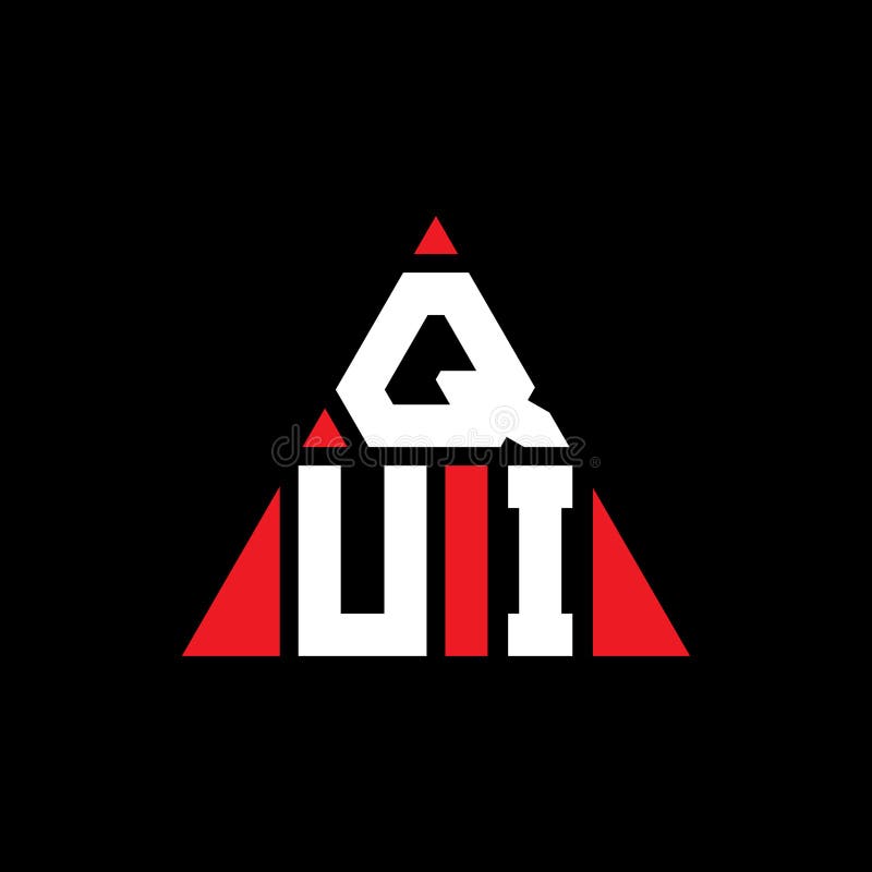 QUI Triangle Letter Logo Design with Triangle Shape. QUI Triangle Logo ...