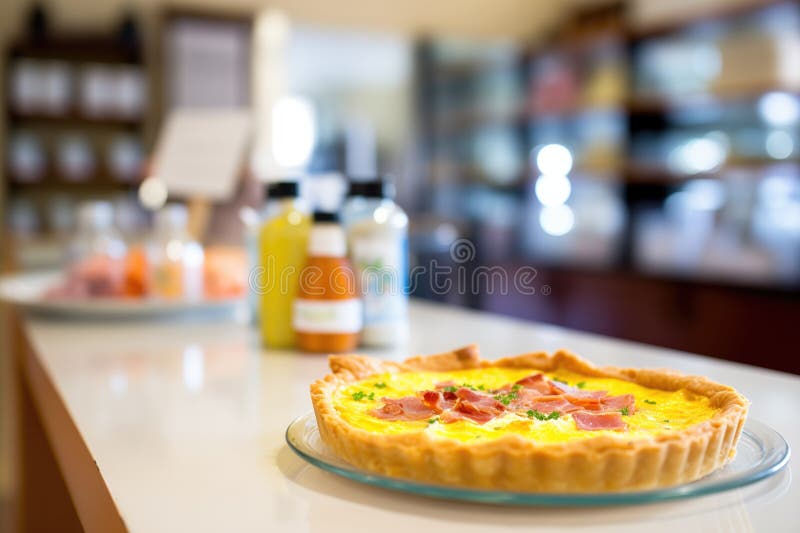 Quiche Lorraine at a Bakery Display with Price Tag Stock Image - Image ...