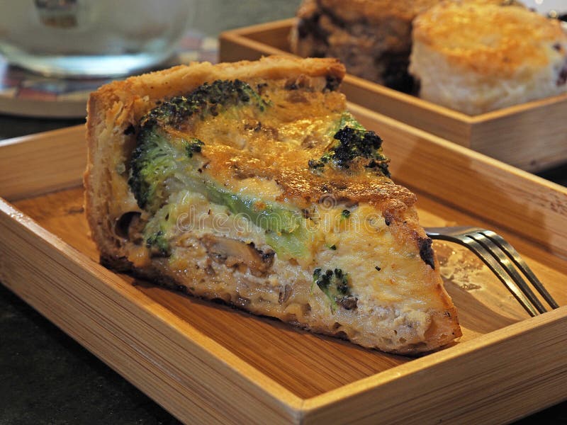 Quiche lorraine slice stock image. Image of ingredient - 101280103