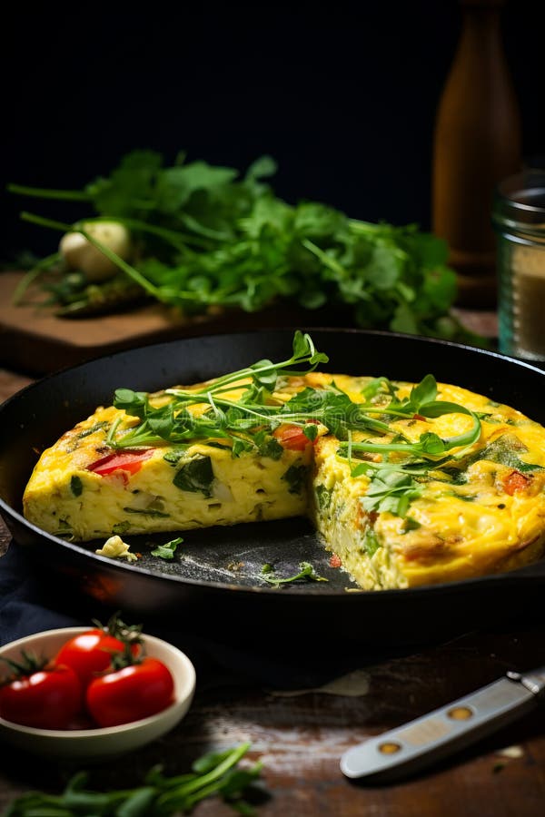 Quiche with Slice Missing from it on Pan. Generative AI Stock Image ... Quiche with Slice Missing from it on Pan. Generative AI Stock Image ...