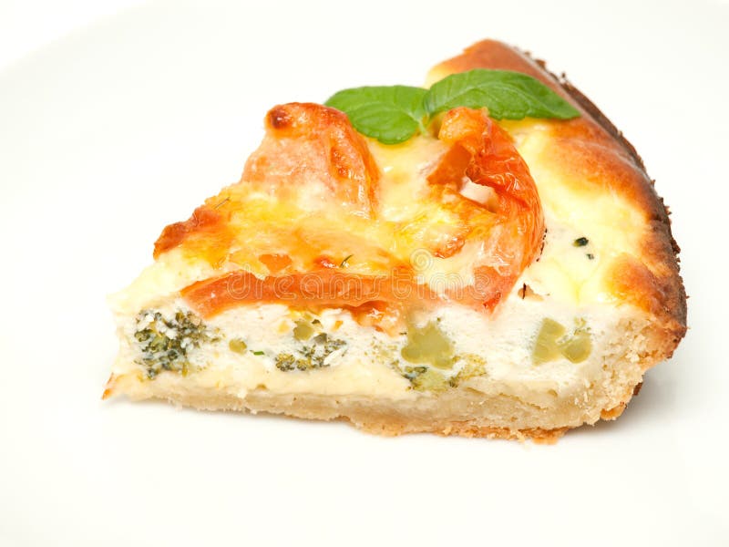 Quiche slice on a plate stock photo. Image of fried, prepared - 18044424