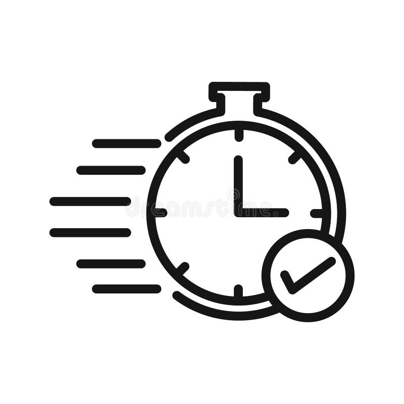 Quick Approval Icon Black Line Art Vector Logo Stock Vector ...