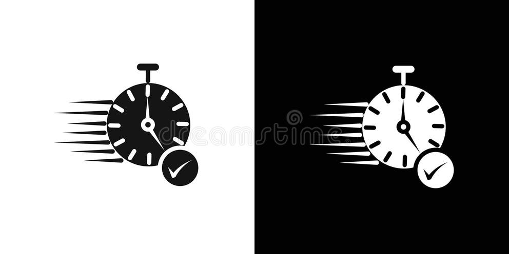 Quick Approval Icon Flat Vector Set Outline Stock Vector - Illustration ...