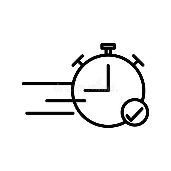 Quick Approval Icon Linear Logo Mark in Black and White Stock Vector ...