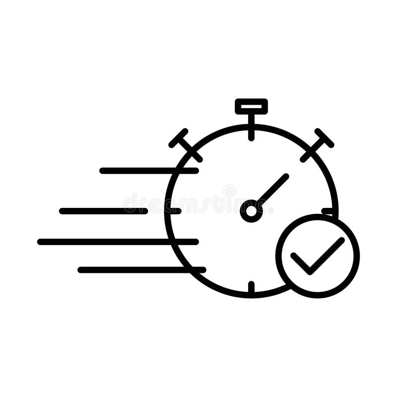 Quick Approval Icon Linear Logo Mark in Black and White Stock Vector ...