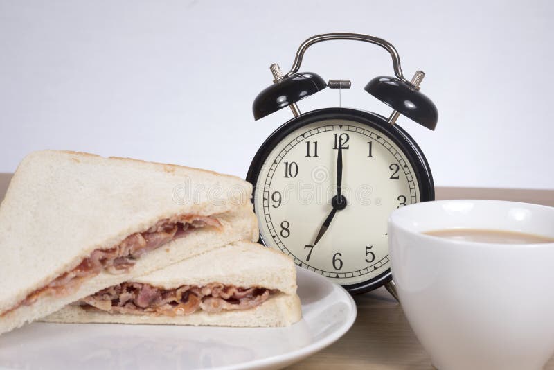 Quick Breakfast Snack before Work Stock Image - Image of closeup, food ...