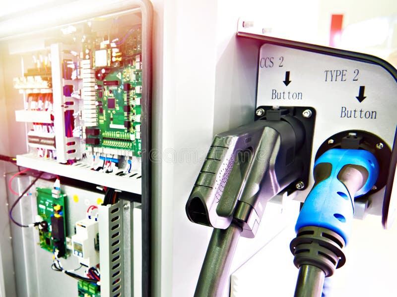 Quick Charging Systems for Electric Vehicles Stock Photo - Image of ...