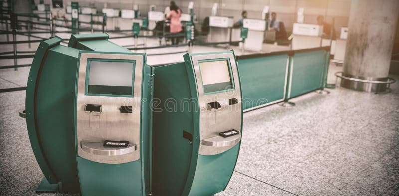 Quick check-in counter stock illustration. Illustration of attendant ...