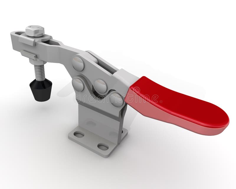 Quick Clamp on White Surface Stock Illustration - Illustration of clamp ...