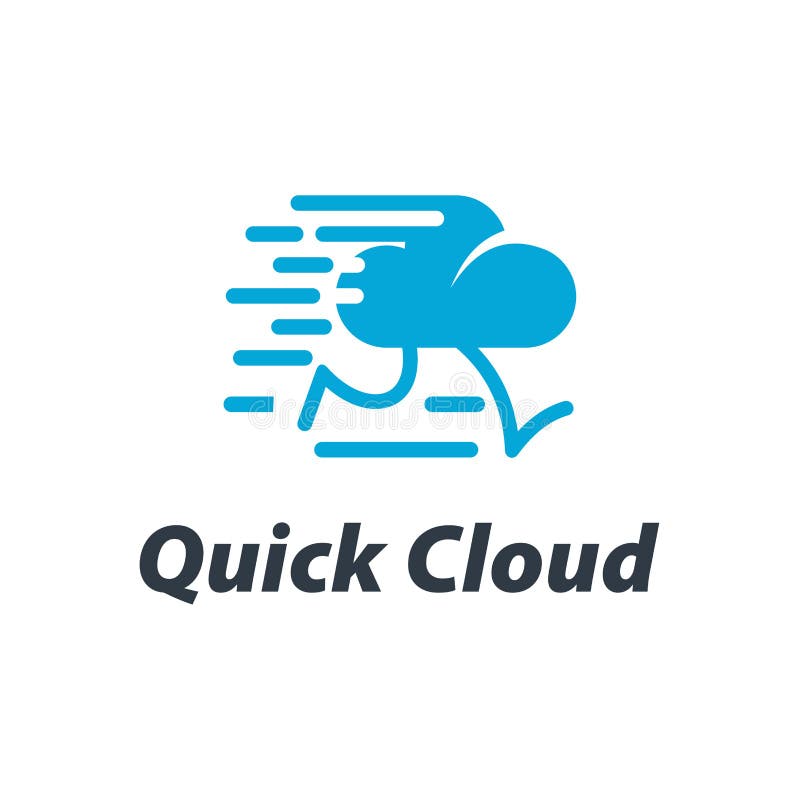 Quick Cloud Logo Template Design with a Running Cloud. Vector ...
