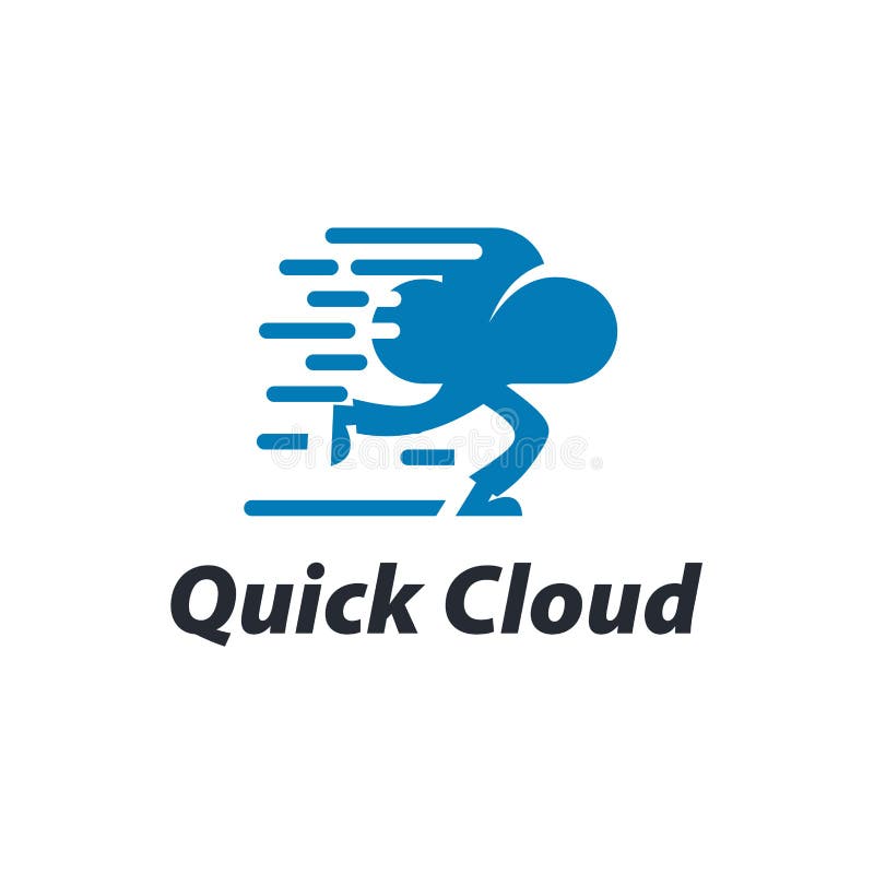 Quick Cloud Logo Template Design with a Running Cloud. Vector ...