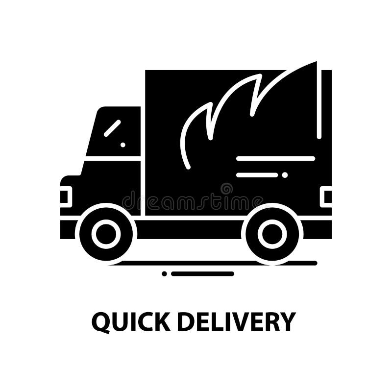 Quick Delivery Icon, Black Vector Sign with Editable Strokes, Concept ...