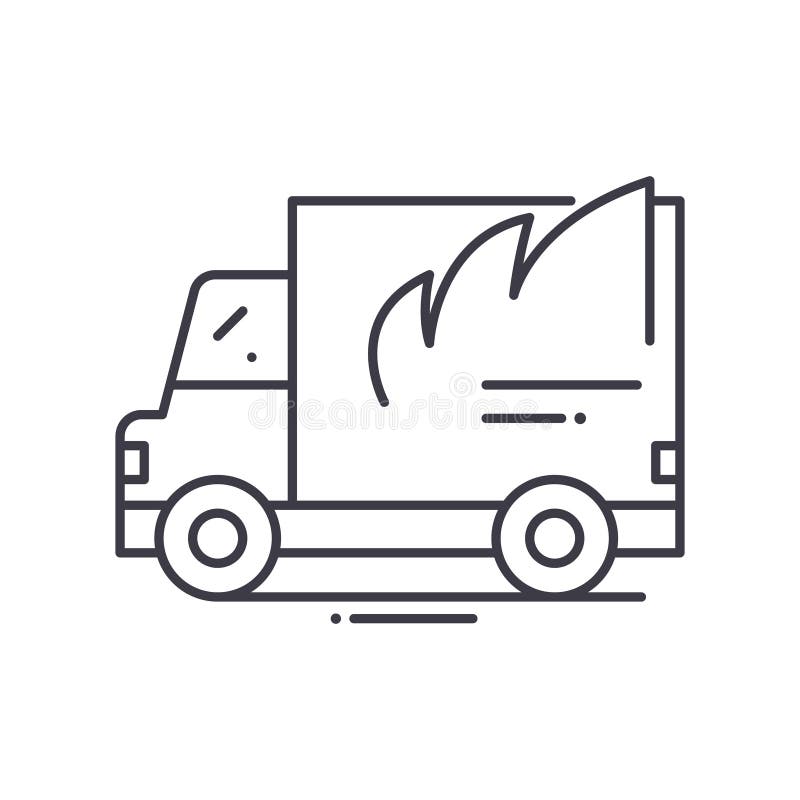 Quick Delivery Icon, Linear Isolated Illustration, Thin Line Vector ...