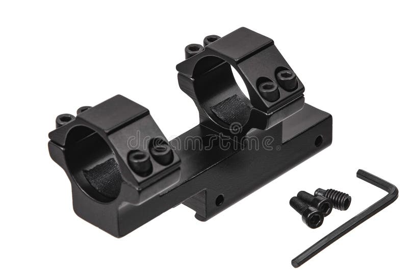 Quick Disconnect Mount Made for Holding a Scope on a Rifle Isolated on ...