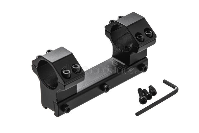 Quick Disconnect Mount Made for Holding a Scope on a Rifle Isolated on ...