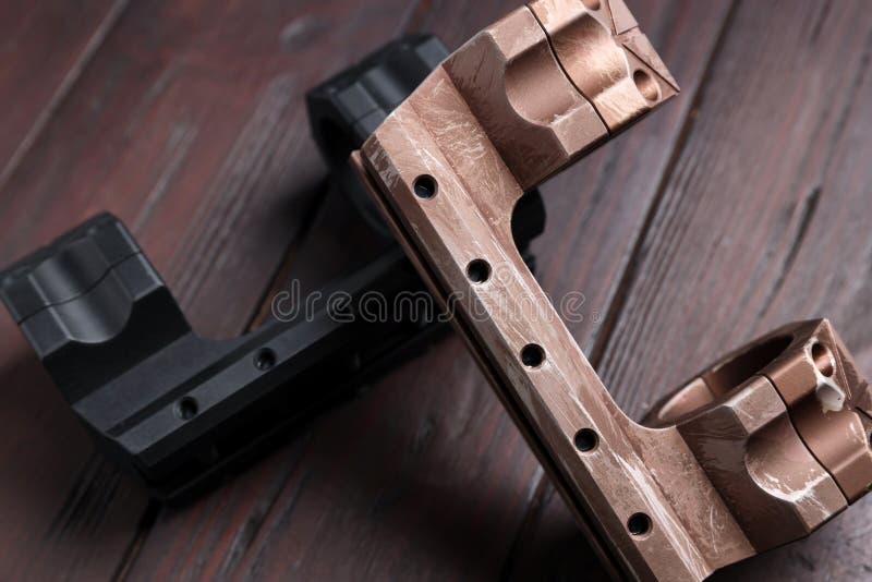Quick Disconnect Sniper Cantilever Scope Mounts on Wooden Table ...