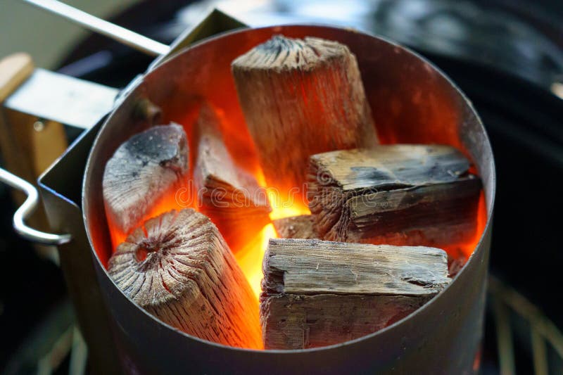 Quick & Easy Charcoal Fire Ignition Stock Image - Image of dessert ...