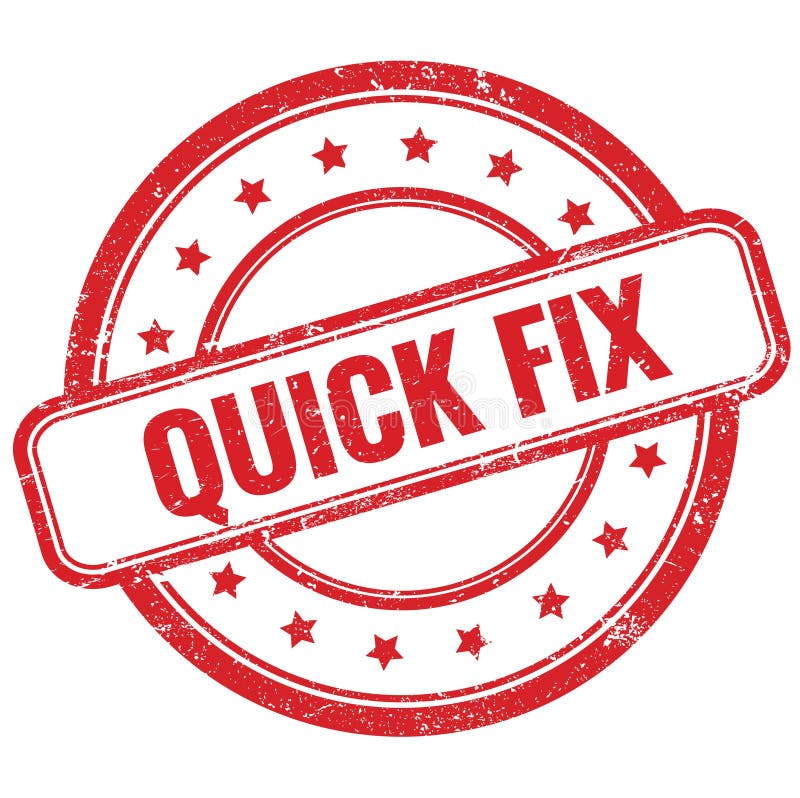 NO QUICK FIX Text on Blue Grungy Round Rubber Stamp Stock Illustration ...