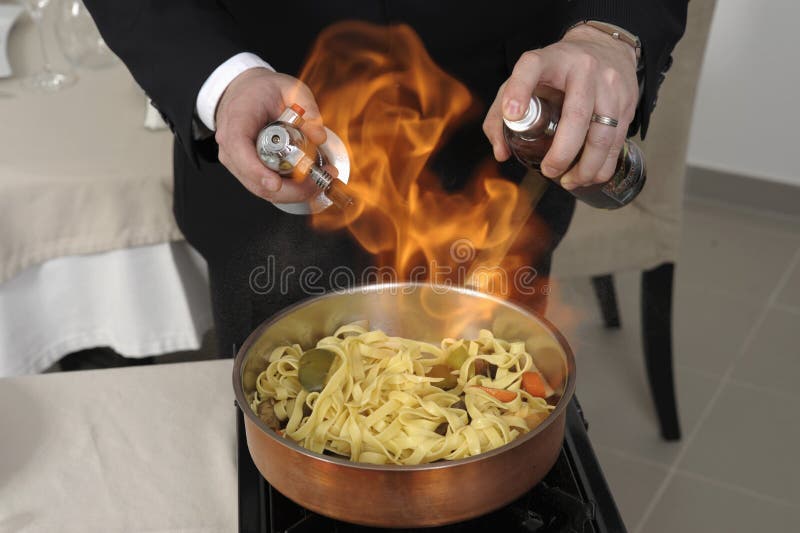 Quick flamb stock image. Image of restaurant, classical - 23710213