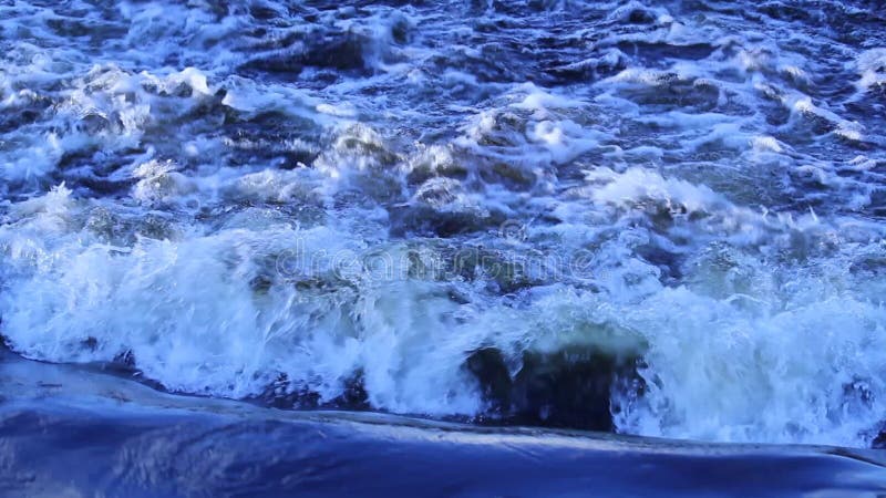 A Quick Flow of Water and Foamy Waves. Stock Footage - Video of earth ...
