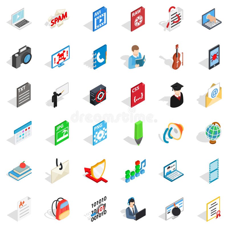 Quick Guide Icons Set, Isometric Style Stock Vector - Illustration of ...