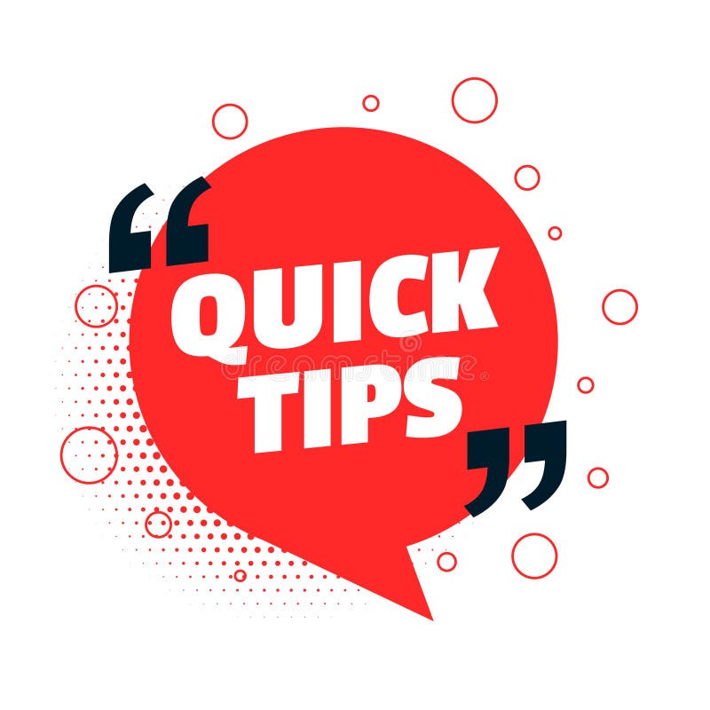 Quick Helpful Tips Advice on White Background Stock Vector ...