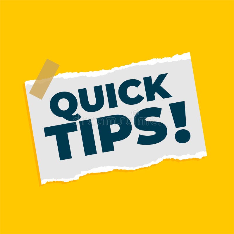 Quick Helpful Tips Advice on Yellow Background Vector Illustration ...