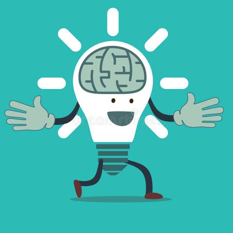 Quick Idea a Running Light Bulb. Vector Stock Vector - Illustration of ...