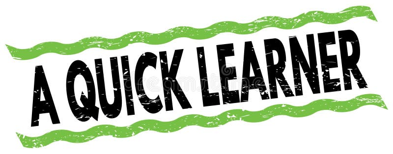 A QUICK LEARNER Text on Green-black Lines Stamp Sign Stock Illustration ...